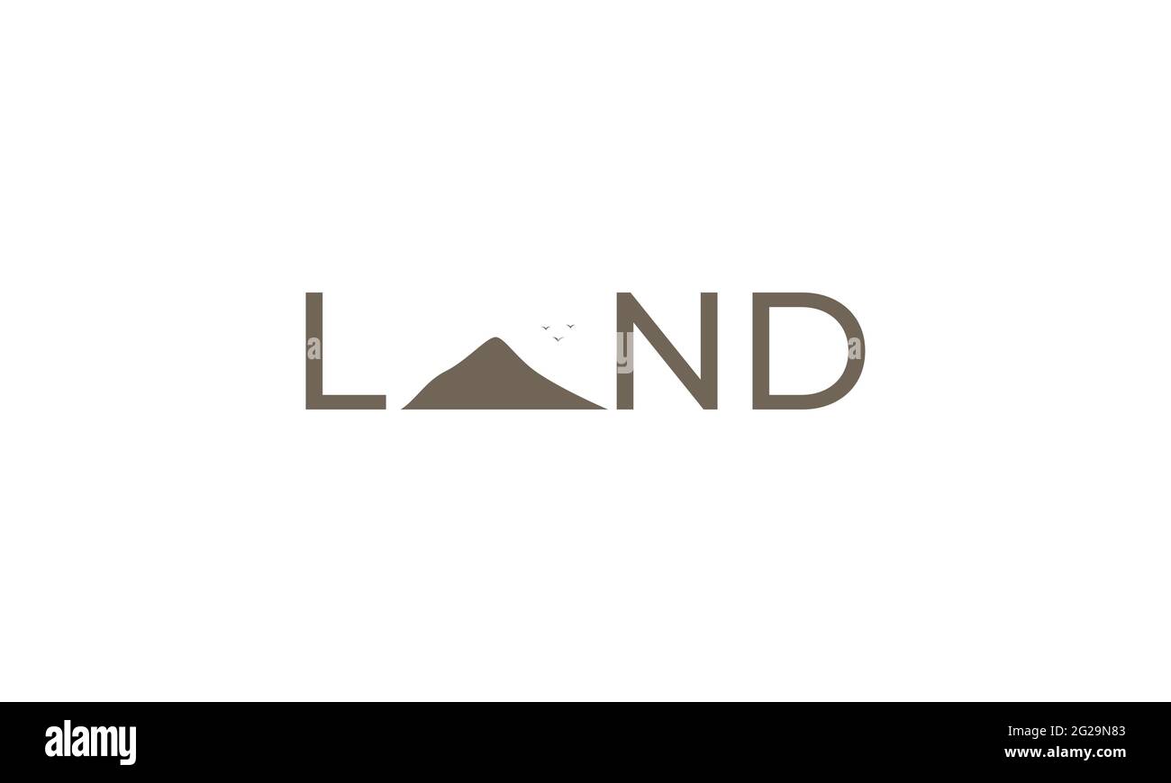 lettre land avec logo en forme de terrain icône vectorisée dessin d ...