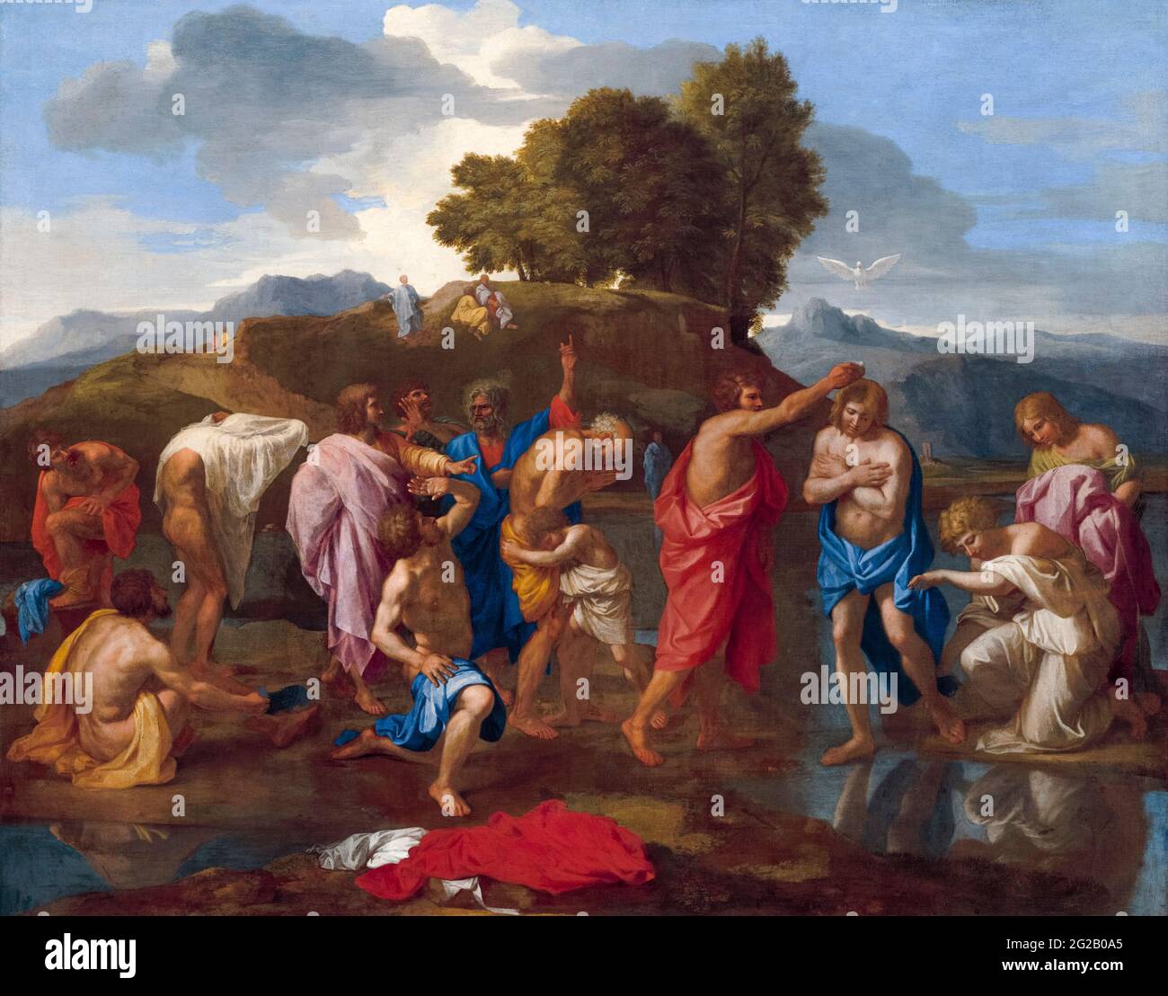 Le baptême du christ huile sur toile Banque de photographies et d ...