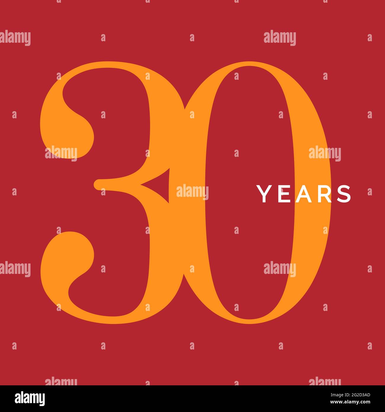 Symbole trente ans. Emblème du trentième anniversaire. Signe ...