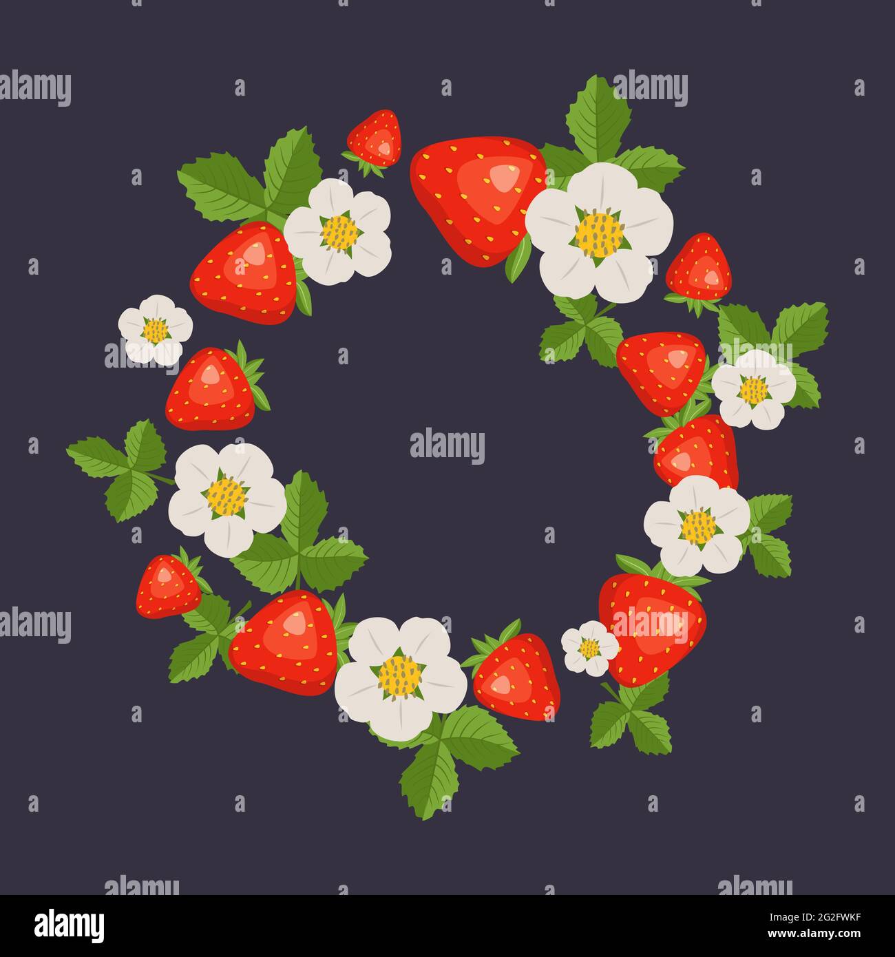 Bordure de fraise Banque d'images vectorielles - Alamy