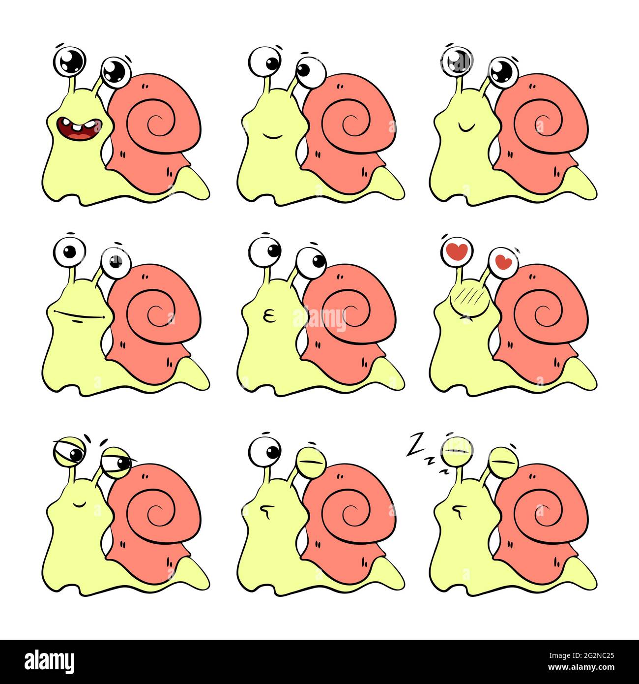 Jolie illustration d'un escargot. Escargot emoji Image Vectorielle ...