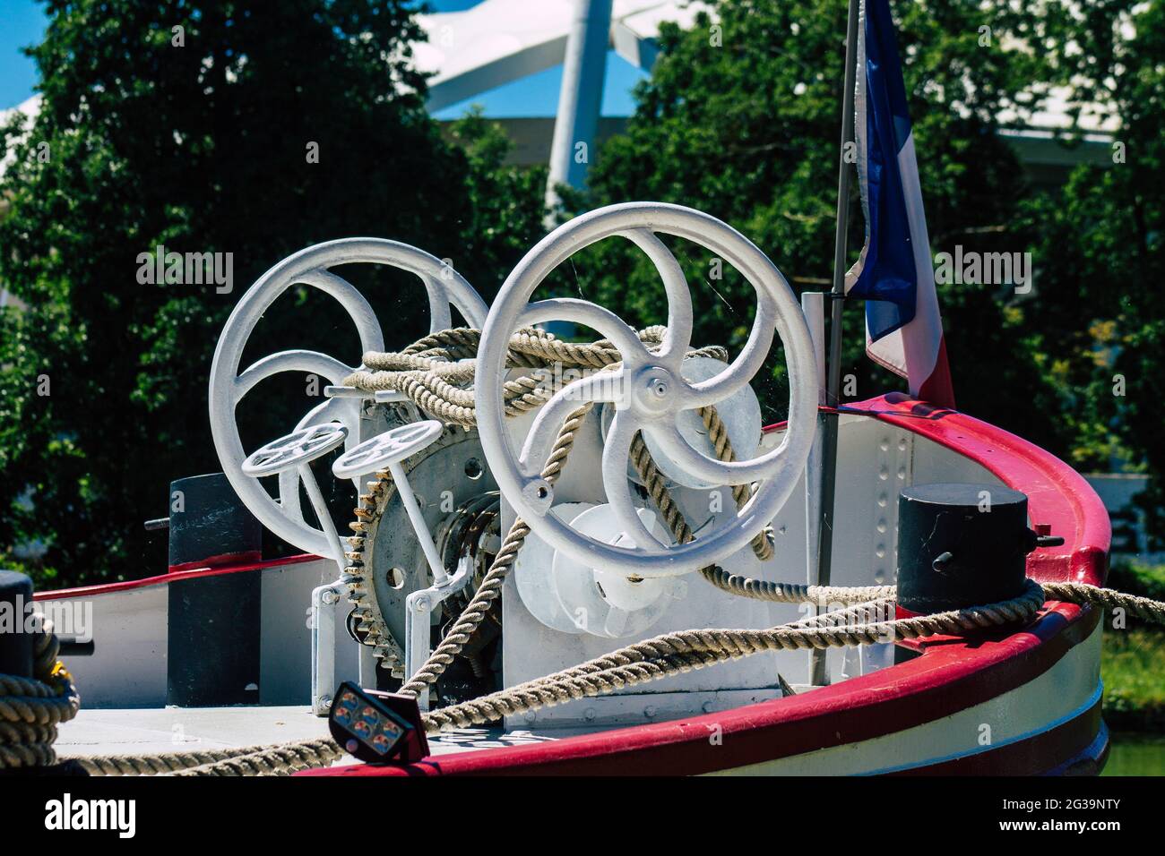 Reims France 14 juin 2021 UNE barge est un type de bateau de transport ...
