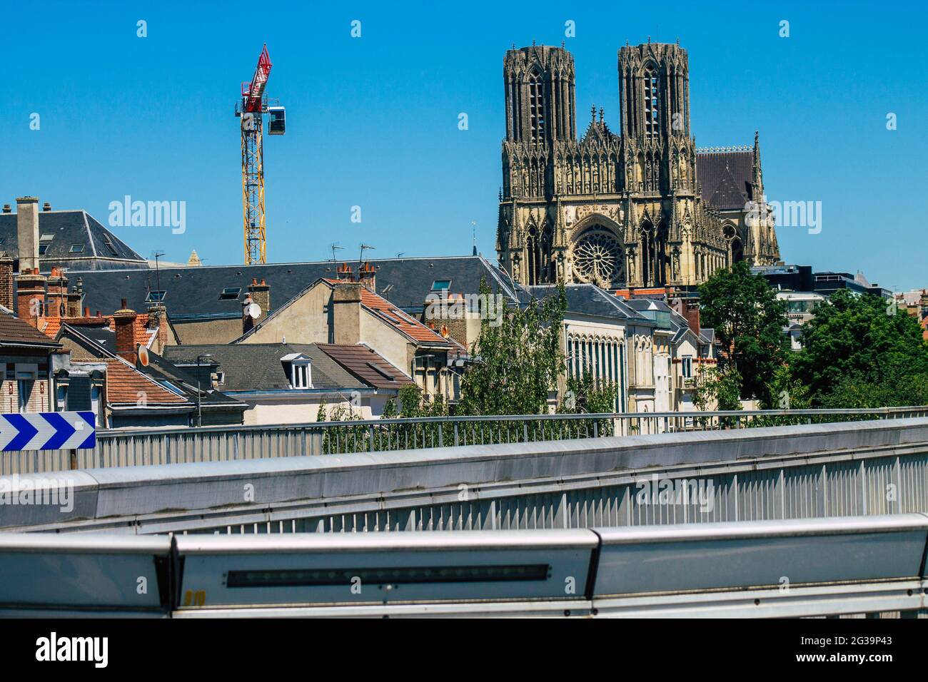 Reims France 14 juin 2021 Paysage urbain de la ville de Reims, une ...