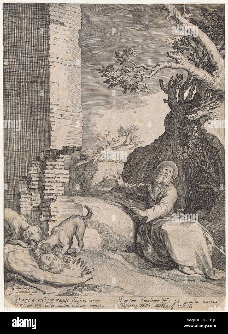 Prédiction d'Achia; quatre scènes de la vie des prophètes Achia et Élie ...