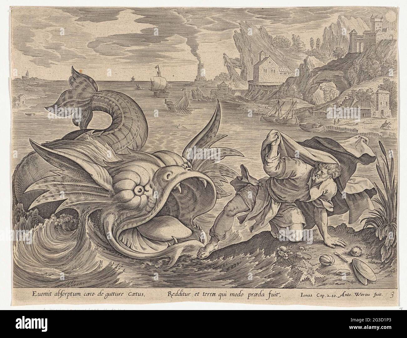 Le poisson crache Jonas sur la terre; Histoire de Jonas; Theatrum ...