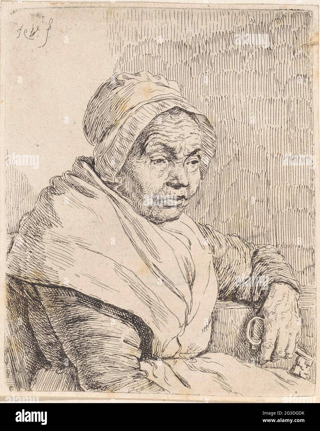 Portrait d'une vieille femme. Portrait d'une vieille femme assise. Elle ...