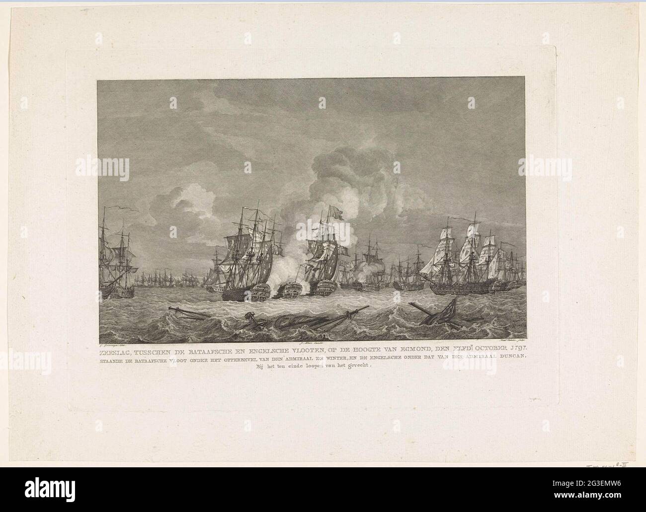 Bataille maritime à Kamperduin (fin), 1797; bataille maritime, entre ...