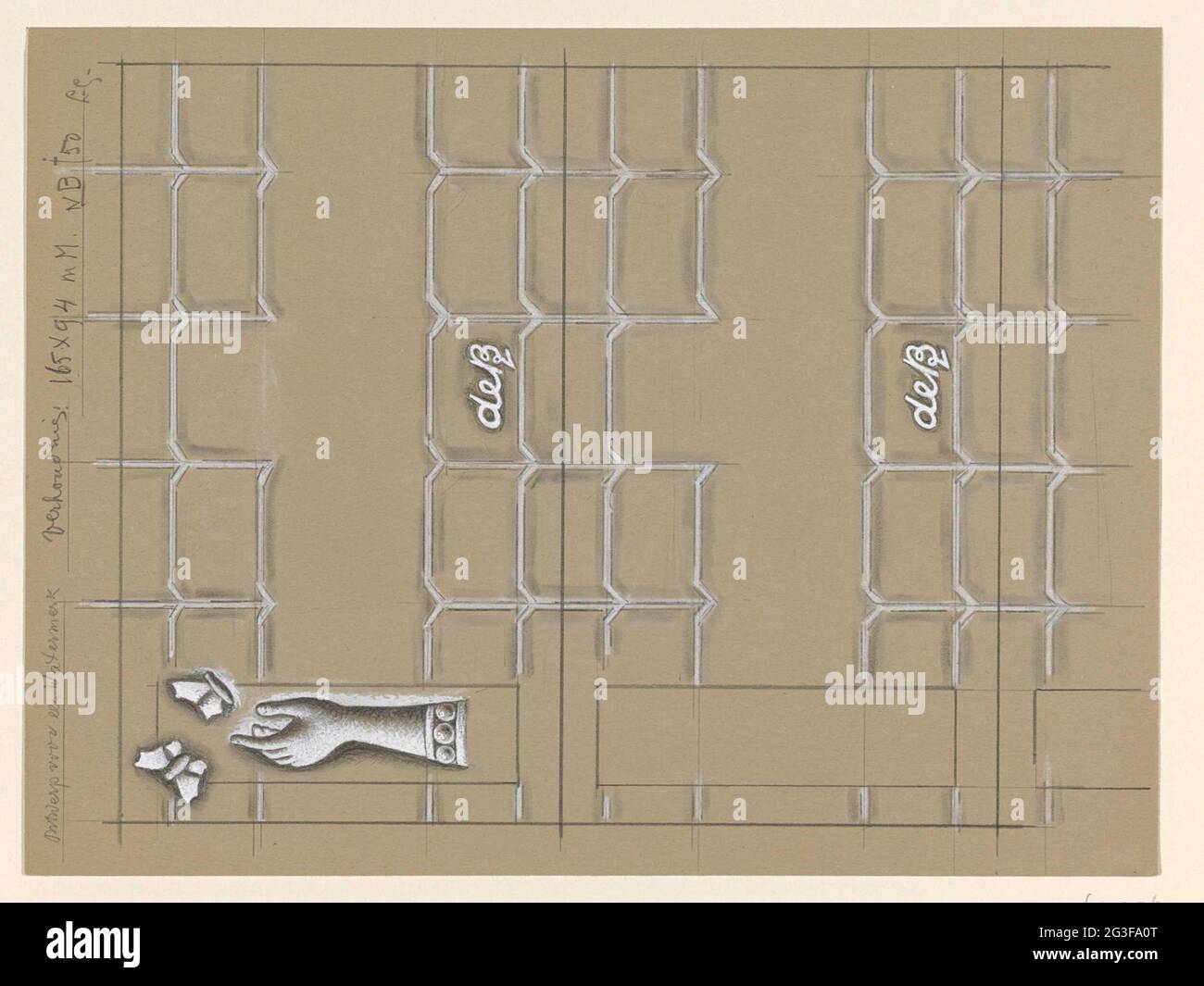 Design pour un filigrane d'un billet de banque : une main avec deux ...