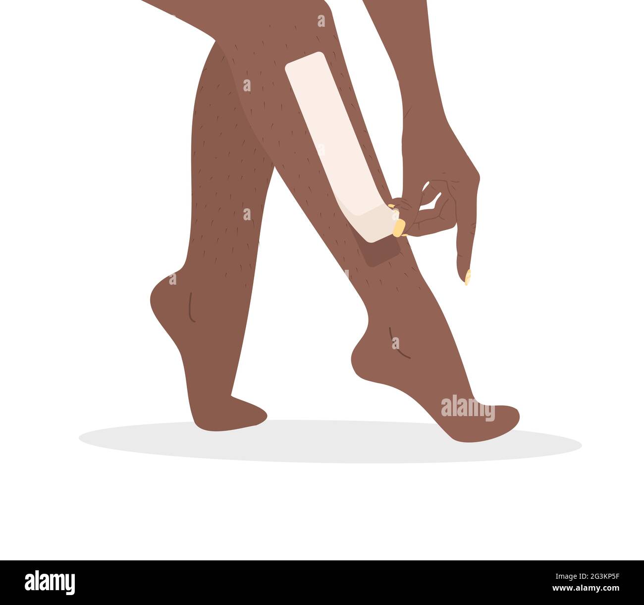 Épilation. Épilation par bandelettes de cire. Jambes africaines ...
