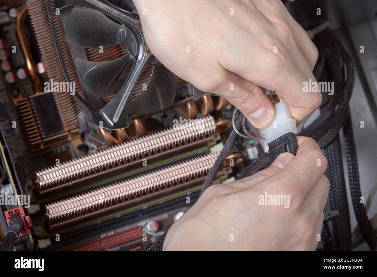 Branchement des connecteurs de l'ordinateur, pose des fils, nettoyage ...