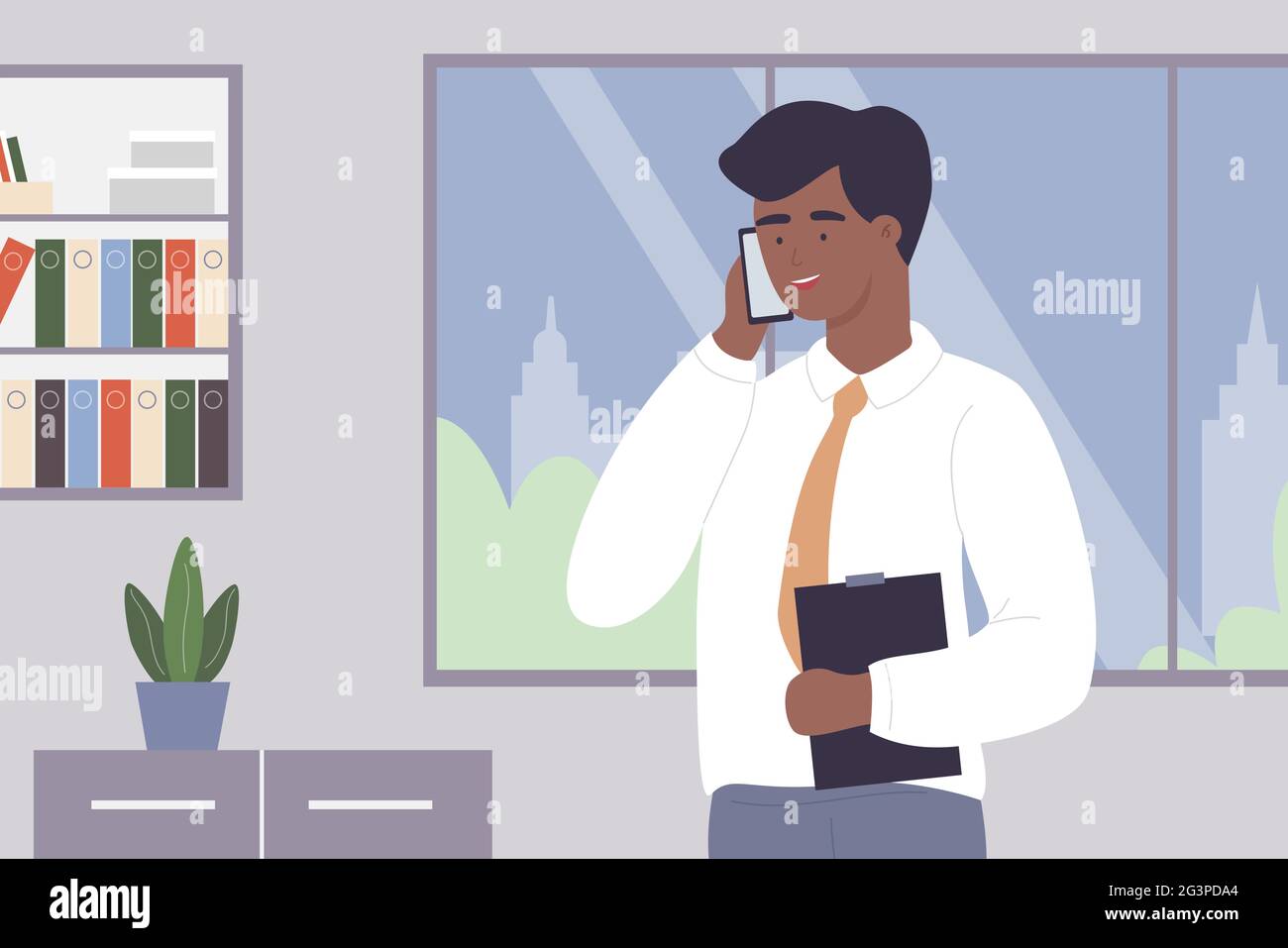 Conversation avec le client Banque d'images vectorielles - Alamy