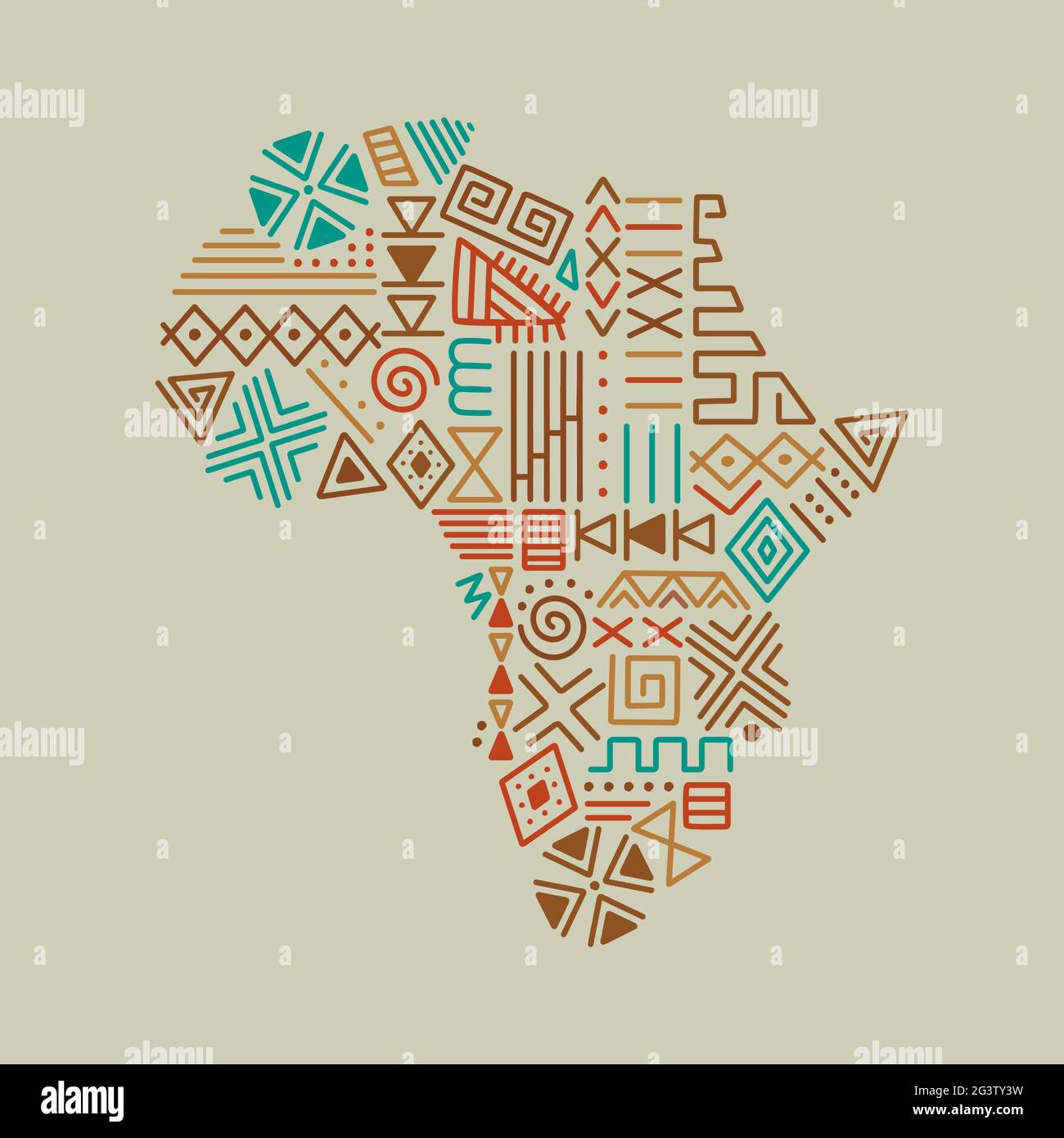 Afrique continent carte modèle illustration concept fait de la ...