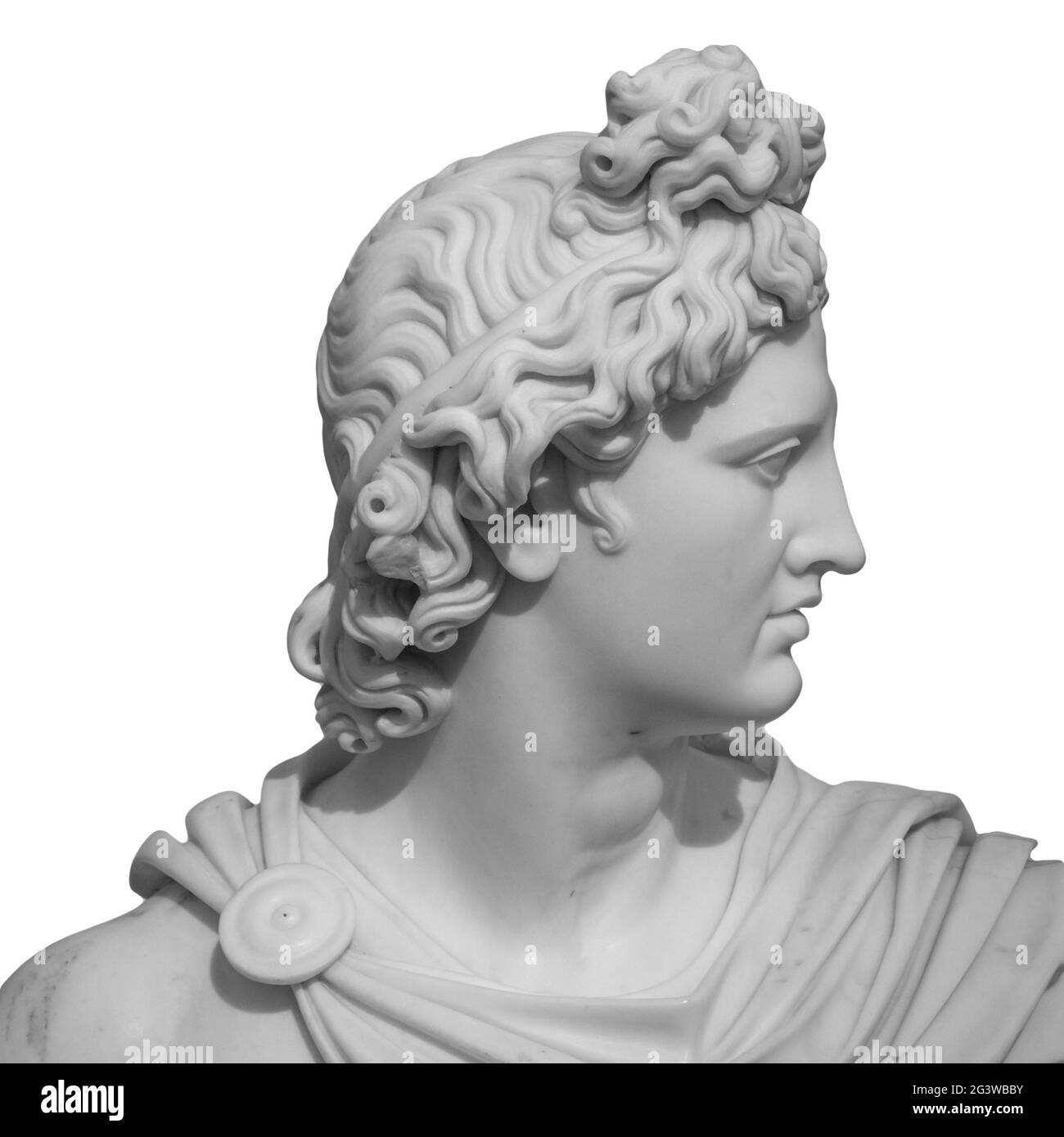 Copie en gypse blanc de l'ancienne statue d'Apollon God of Sun Head ...