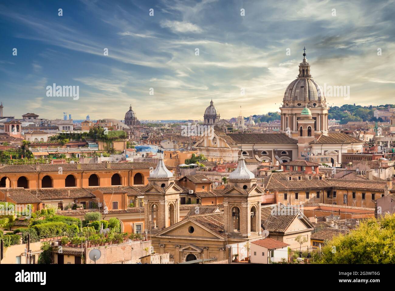 Panorama du coucher de soleil pittoresque de rome Banque de ...