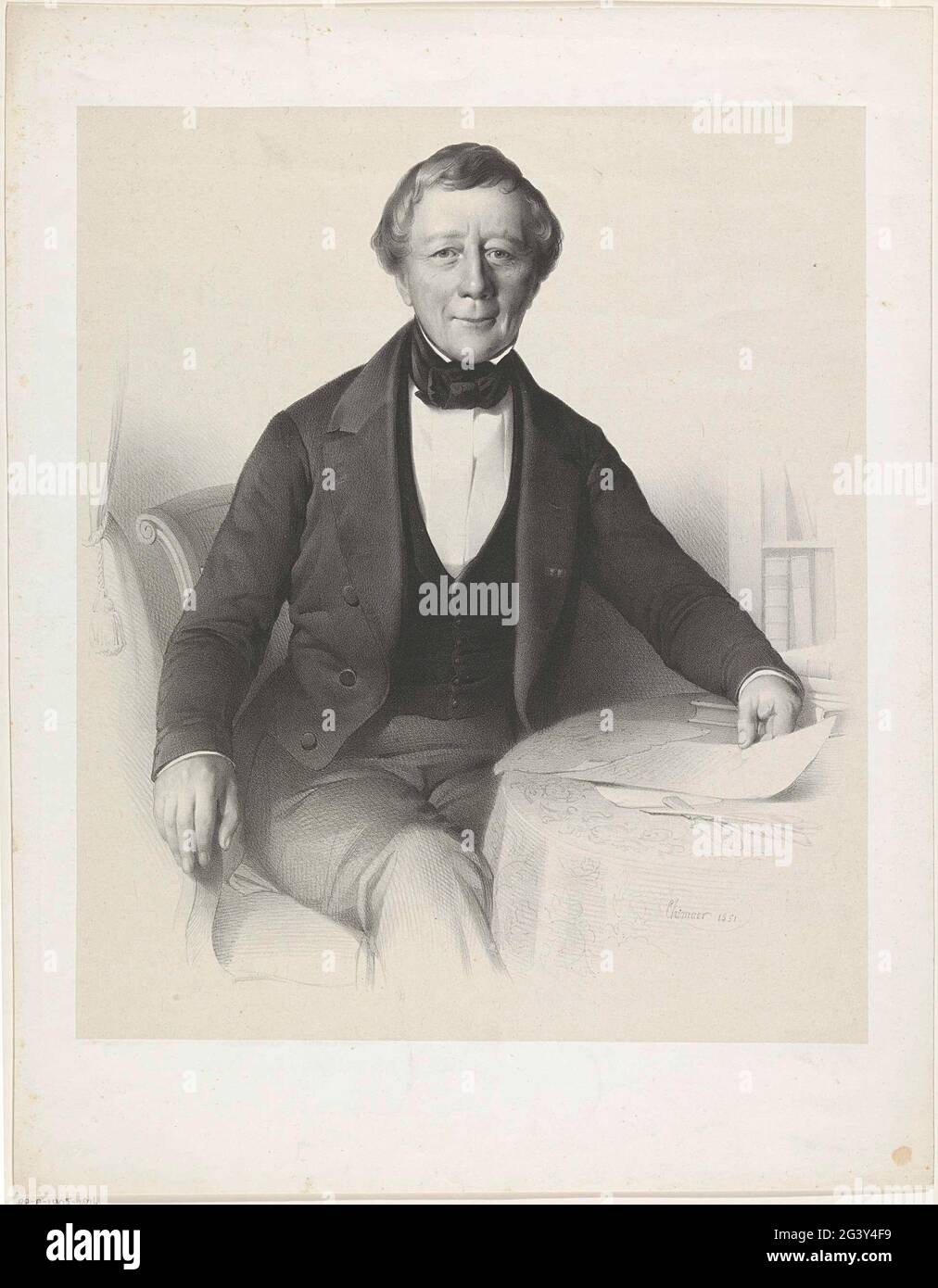 Portrait de a.j. Helmich. La personne représentée est à une table, dans ...