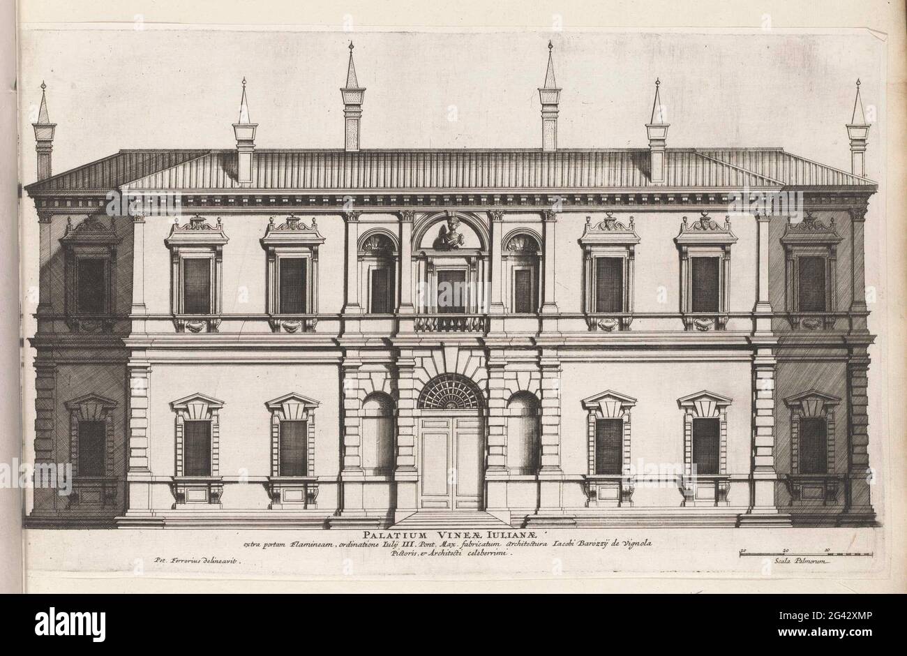 Façade de la Villa Giulia à Rome; Palatium Vineae Julianae; palais ...