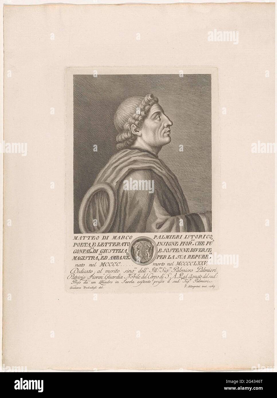 Portrait de Matteo Palmieri ; Portraits de célèbres Italiens avec ...