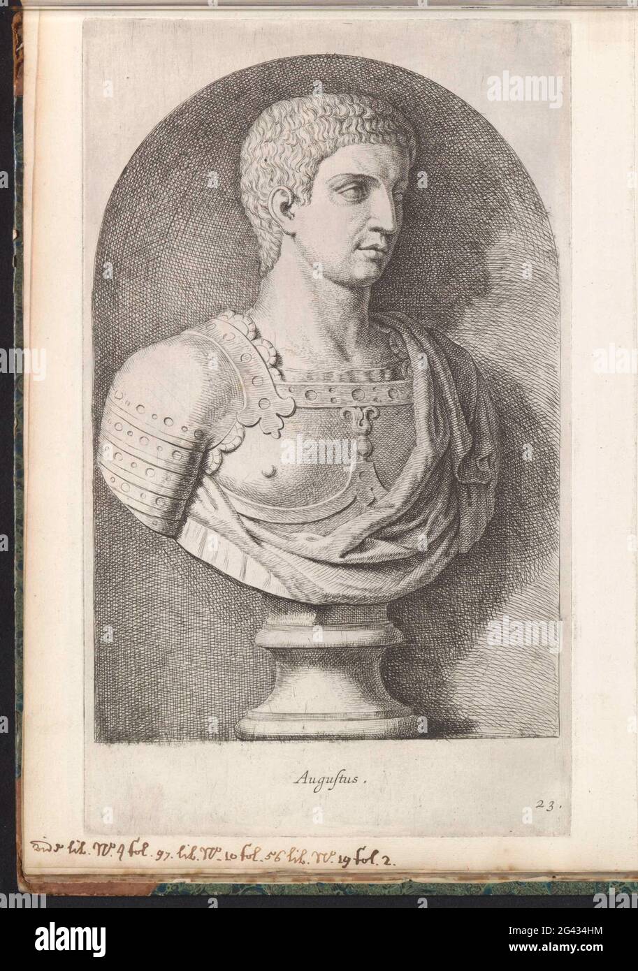 Buste de l'empereur Auguste; août. Buste classique d'un homme en armure ...