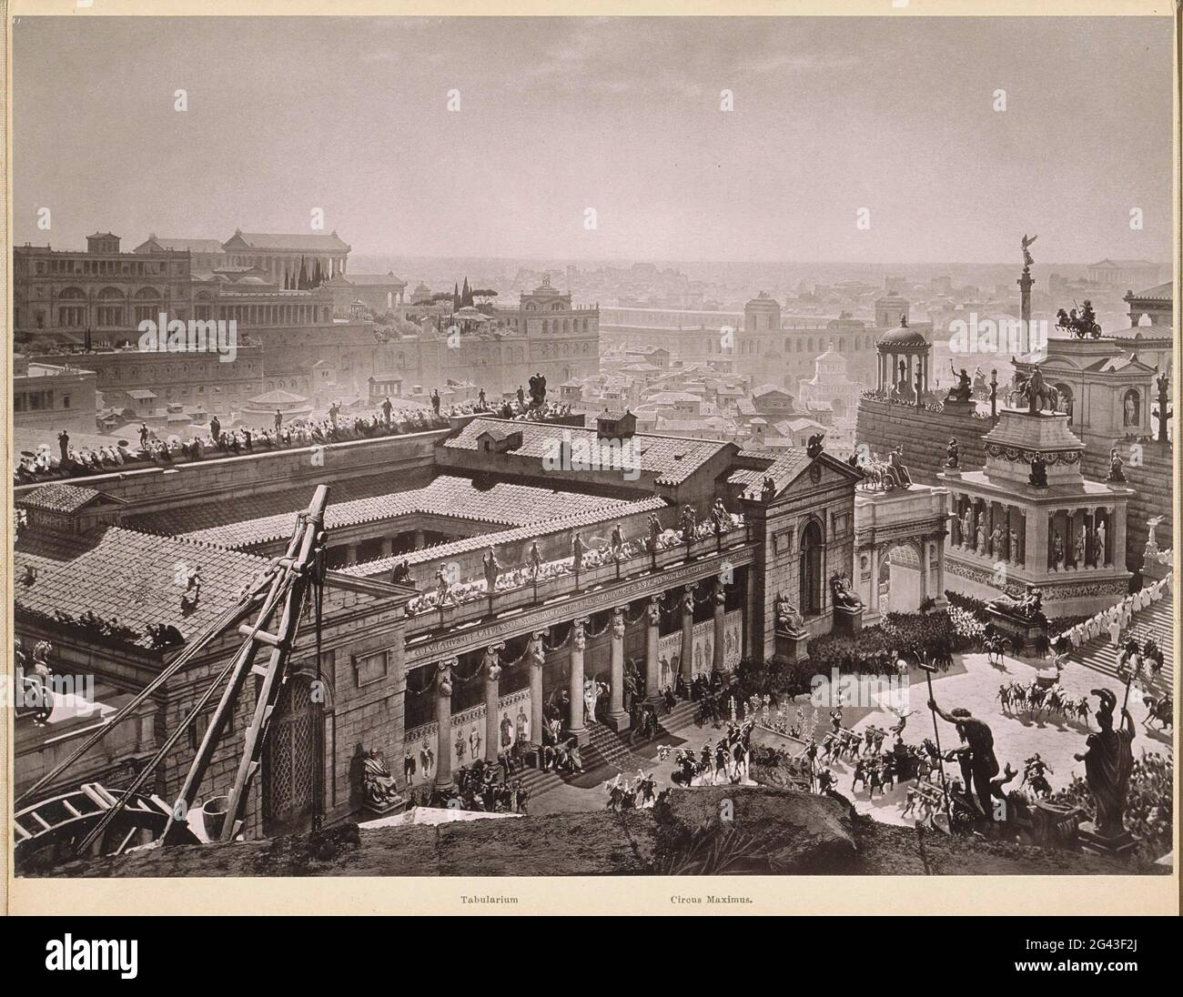 Vue de la Rome antique: Le tabularium et le Cirque Maximus; Tabarium ...