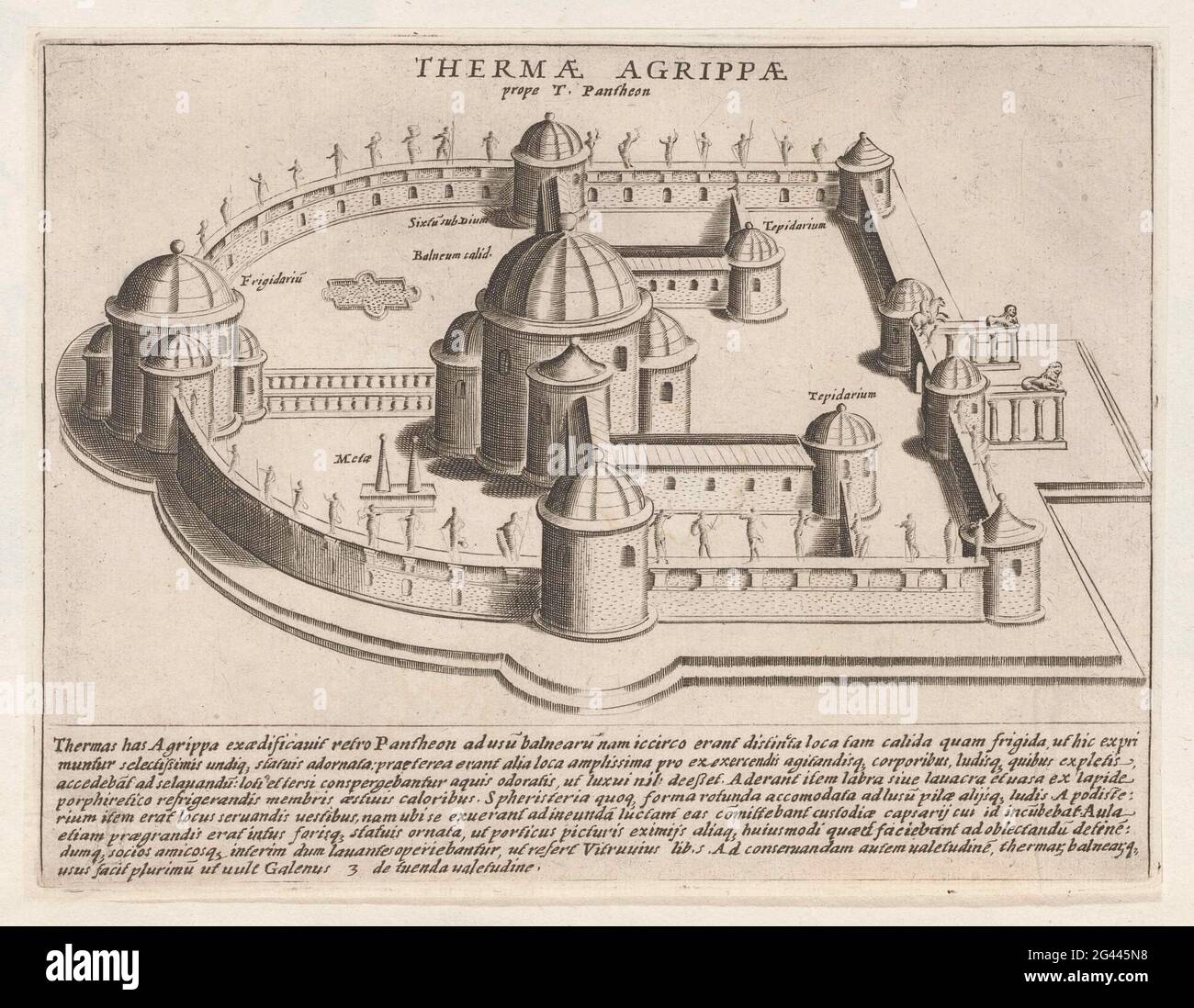 Thermes d'Agrippa à Rome; Thermae Agrippa; monuments anciens; splendeur ...