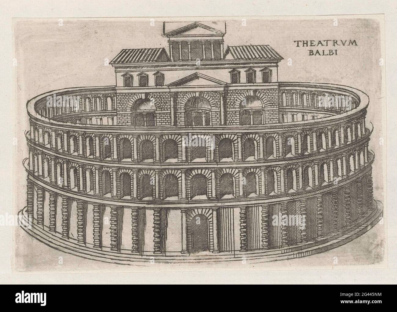 Le théâtre de Balbus à Rome; Theatrum Balbi; Livre des Edifes antiques ...