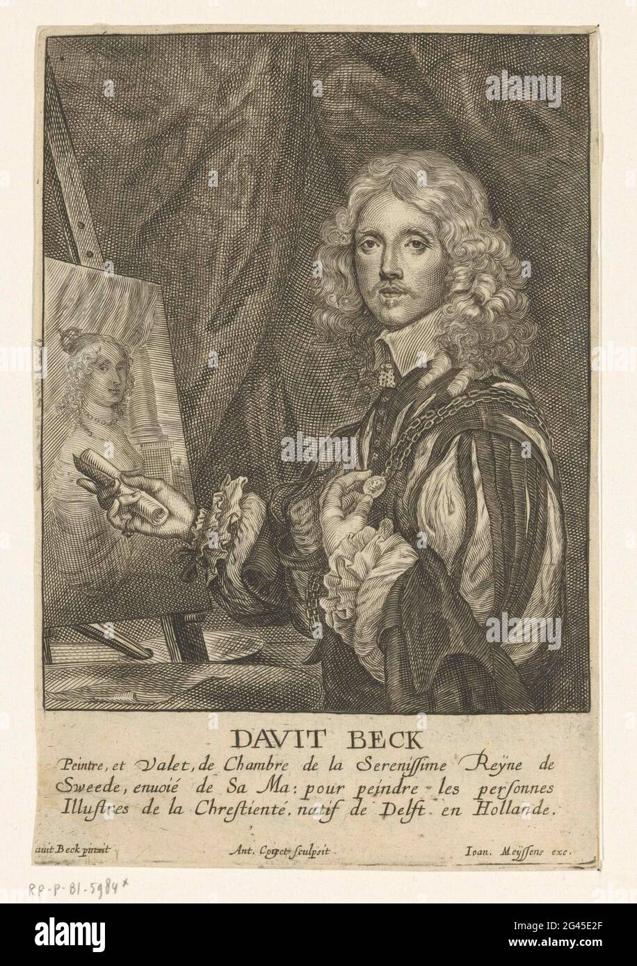Portrait du peintre David Beck. Portrait du peintre néerlandais David ...