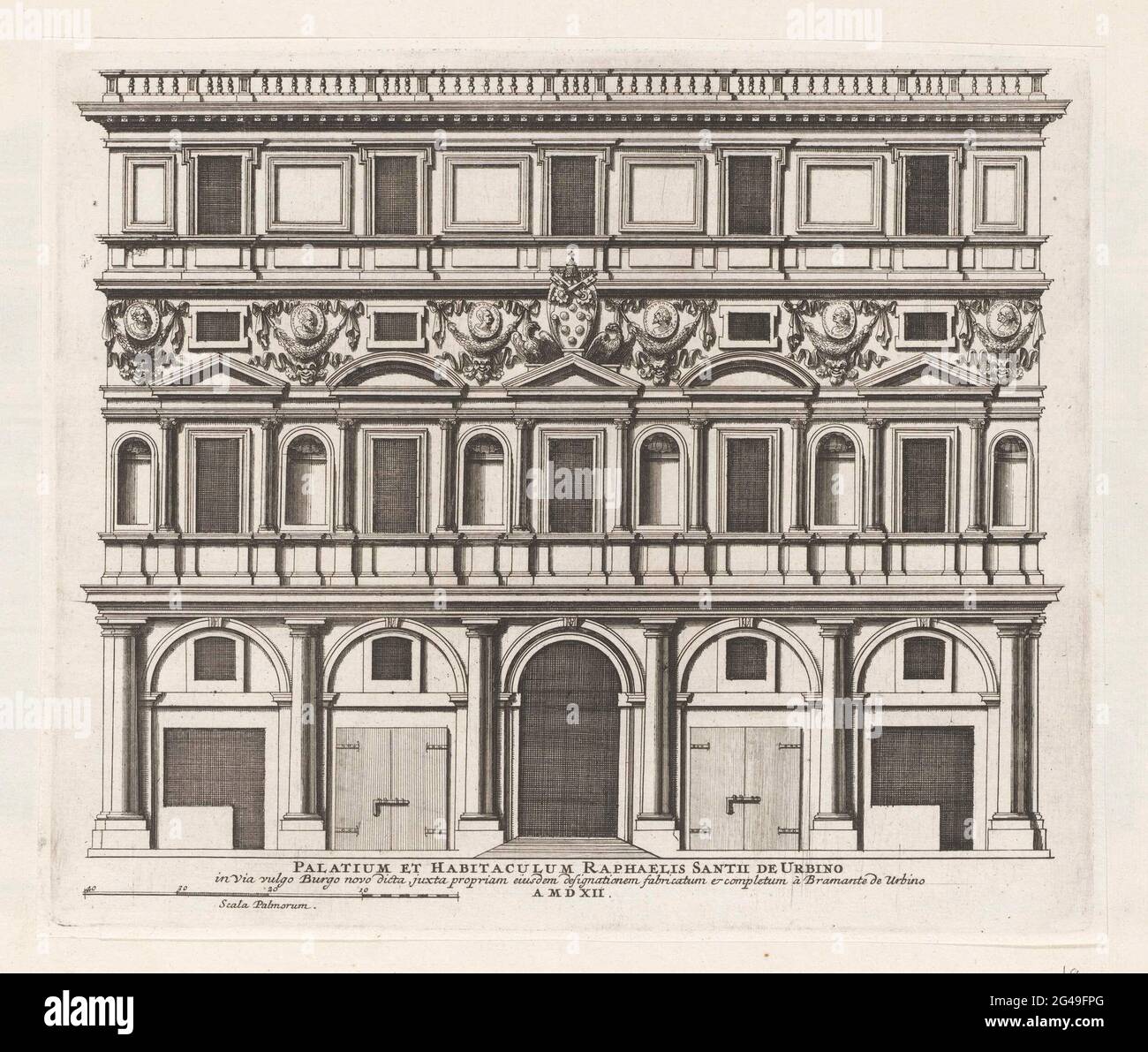 Façade du Palazzo Broconio dell'Aquila à Rome; Palatium et habitaculum ...