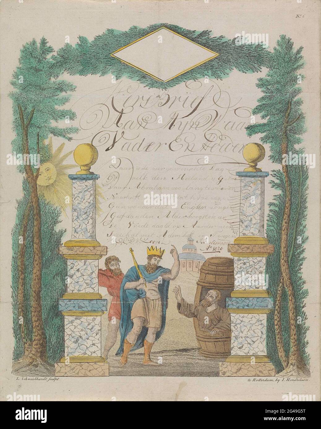 Lettre de bienvenue avec Alexandre le Grand qui visite Diogène dans le ...