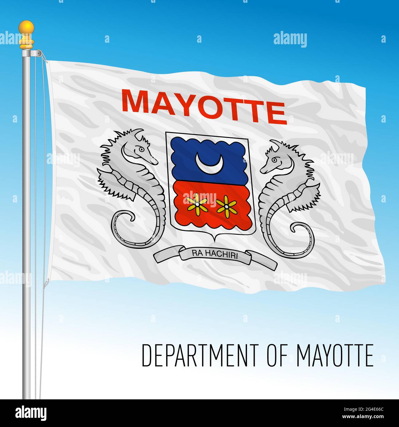 Drapeau de Mayotte, France, territoire d'outre-mer, océan indien, illustration vectorielle Image ...