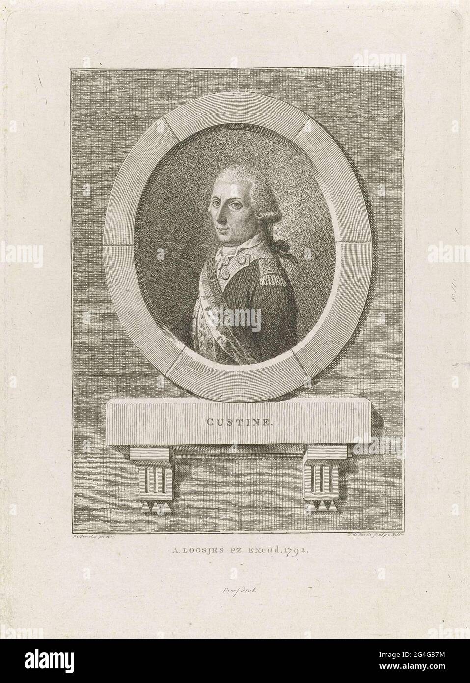 . Portrait du général Adam Philippe, comte de Custine. Son nom est sur ...