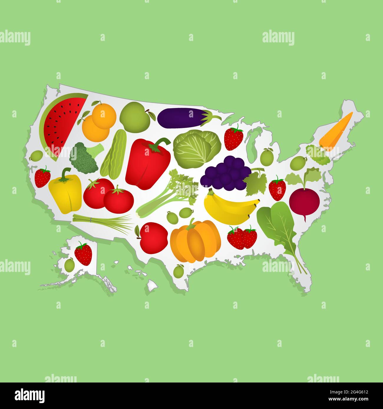 Food usa map Banque de photographies et d’images à haute résolution - Alamy
