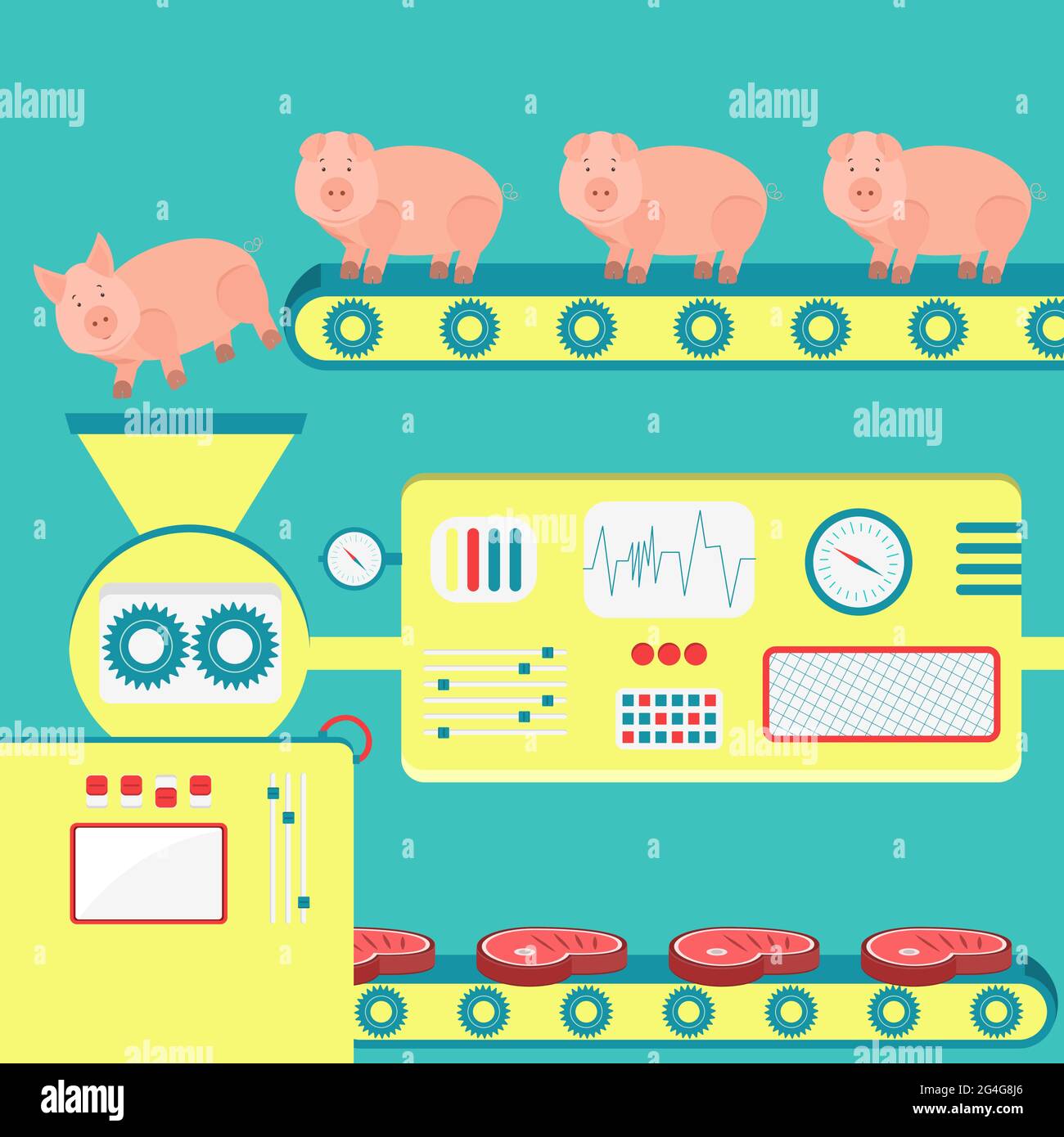 Abattoir de porc Banque d'images vectorielles - Alamy