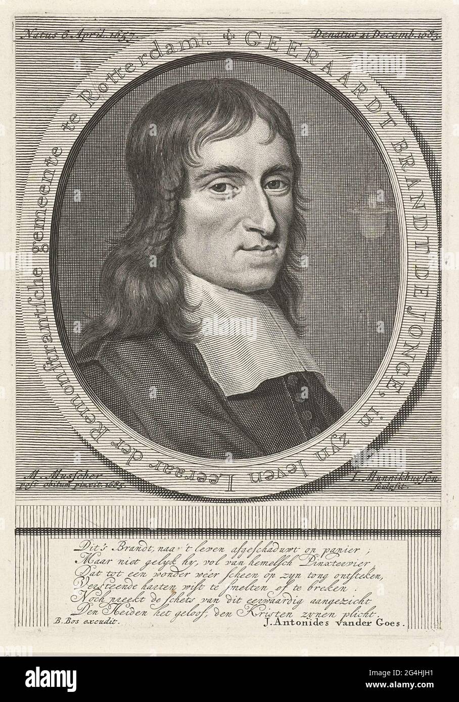 . Portrait de Geeraert Brandt (II), prédicateur Remonstrants à ...