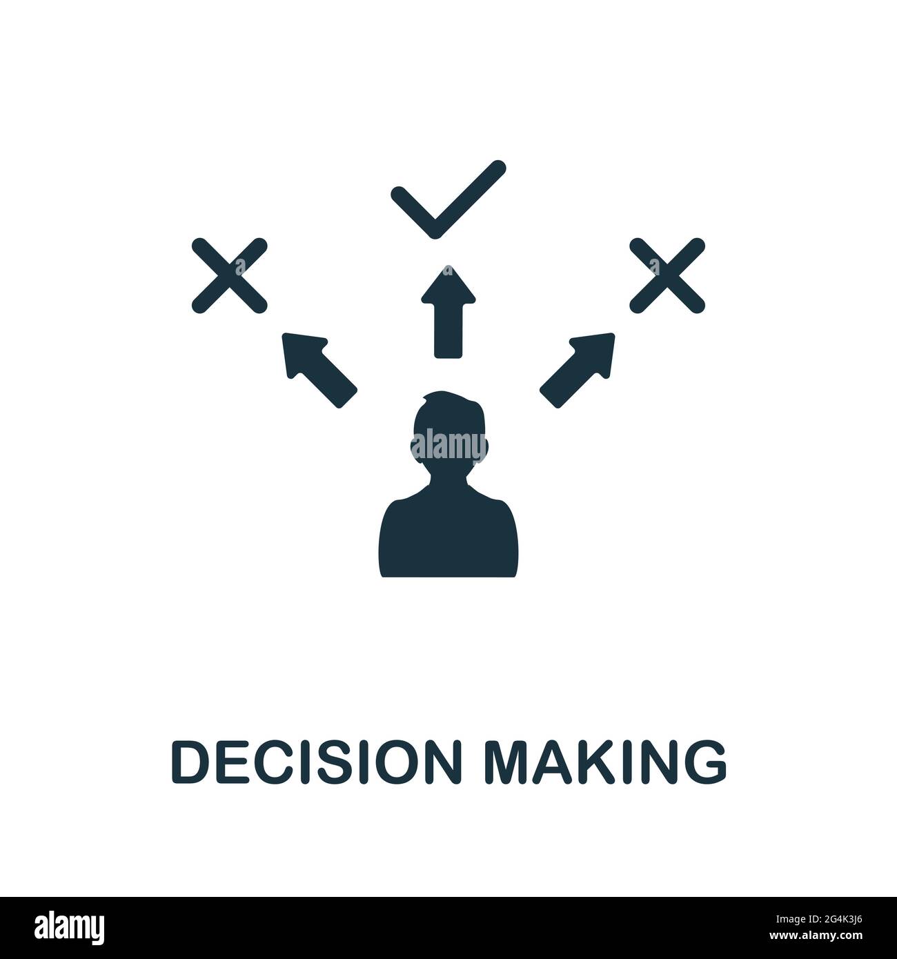 Icône prise de décision. Élément simple monochrome de la collection ...