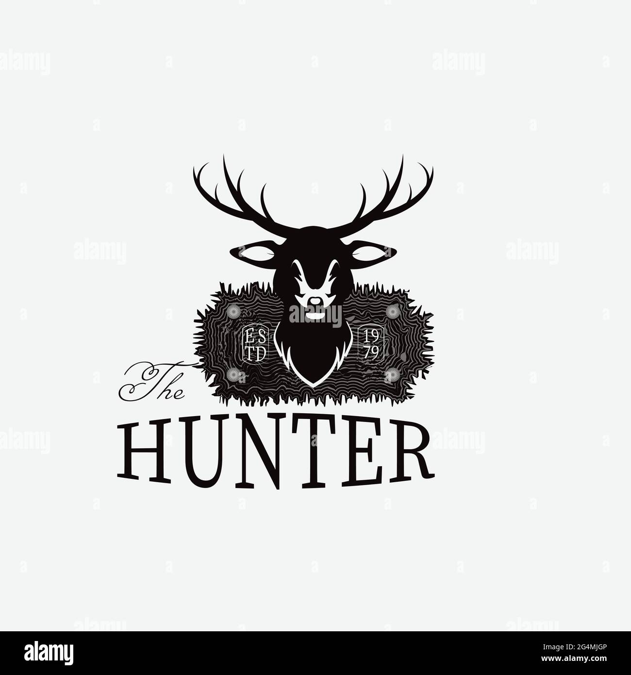 Modèle de symbole, badge et logo avec thème chasseur Image Vectorielle ...