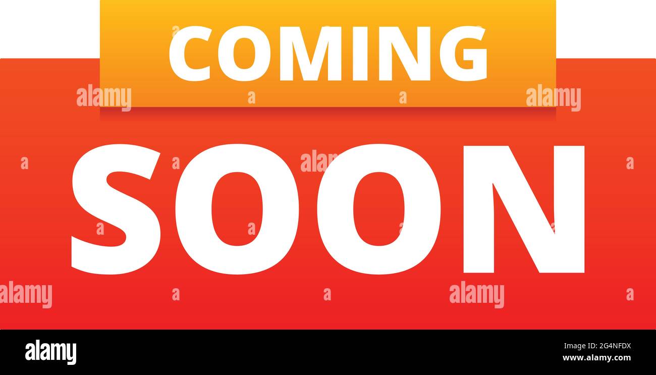 Icône du logo bientôt disponible. Dessin animé de bientôt logo vector ...