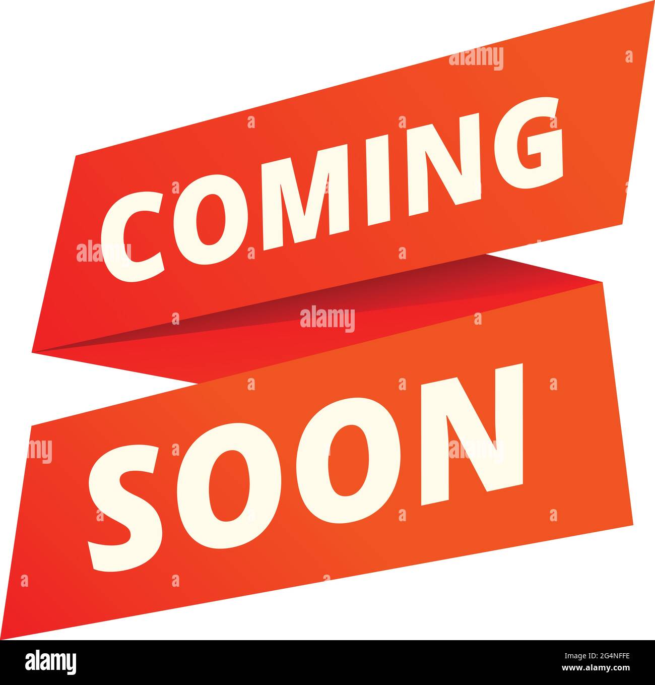 Icône de texte bientôt disponible. Dessin animé de bientôt à venir ...