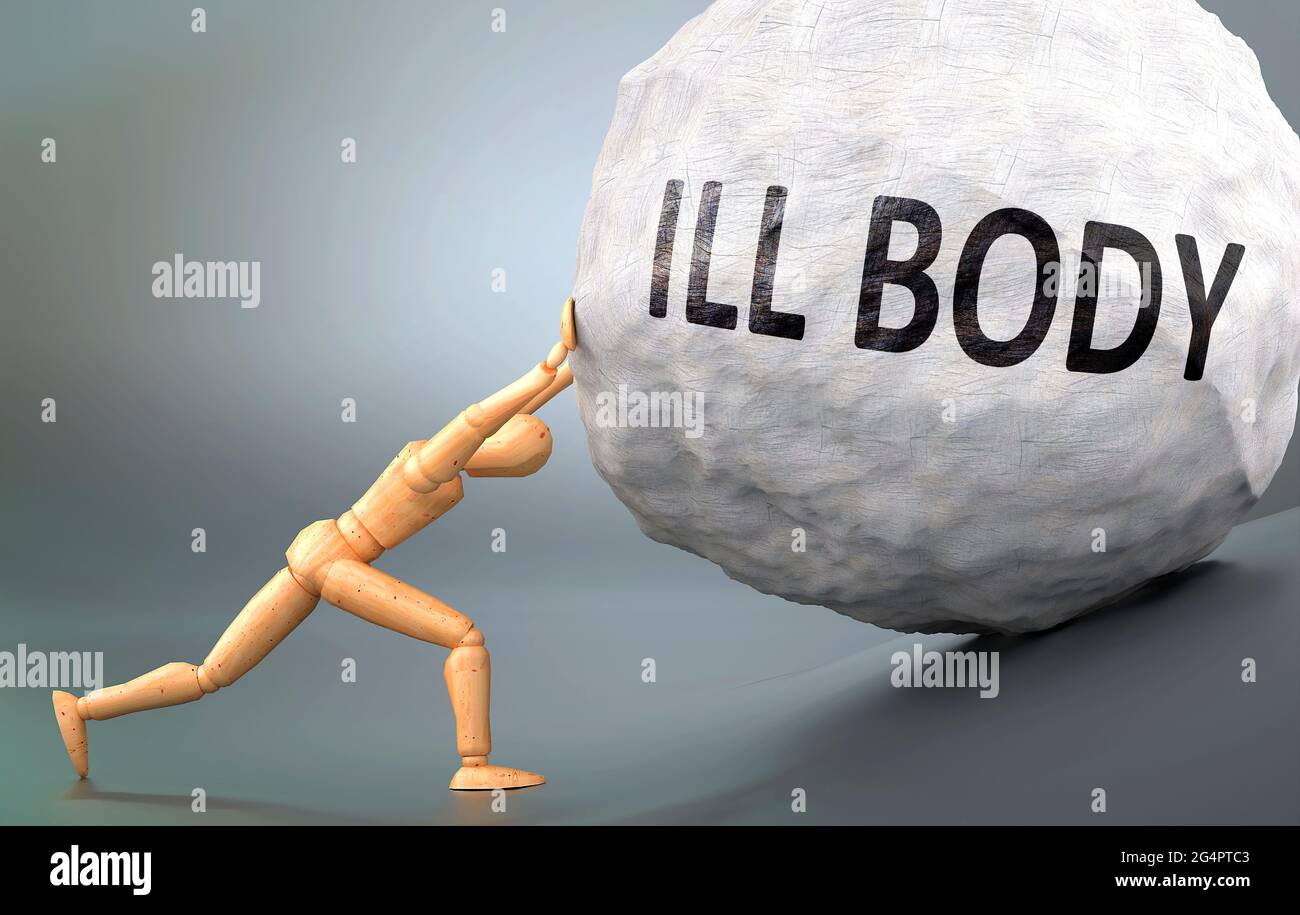 Corps malade et état humain douloureux, représenté par une figure ...