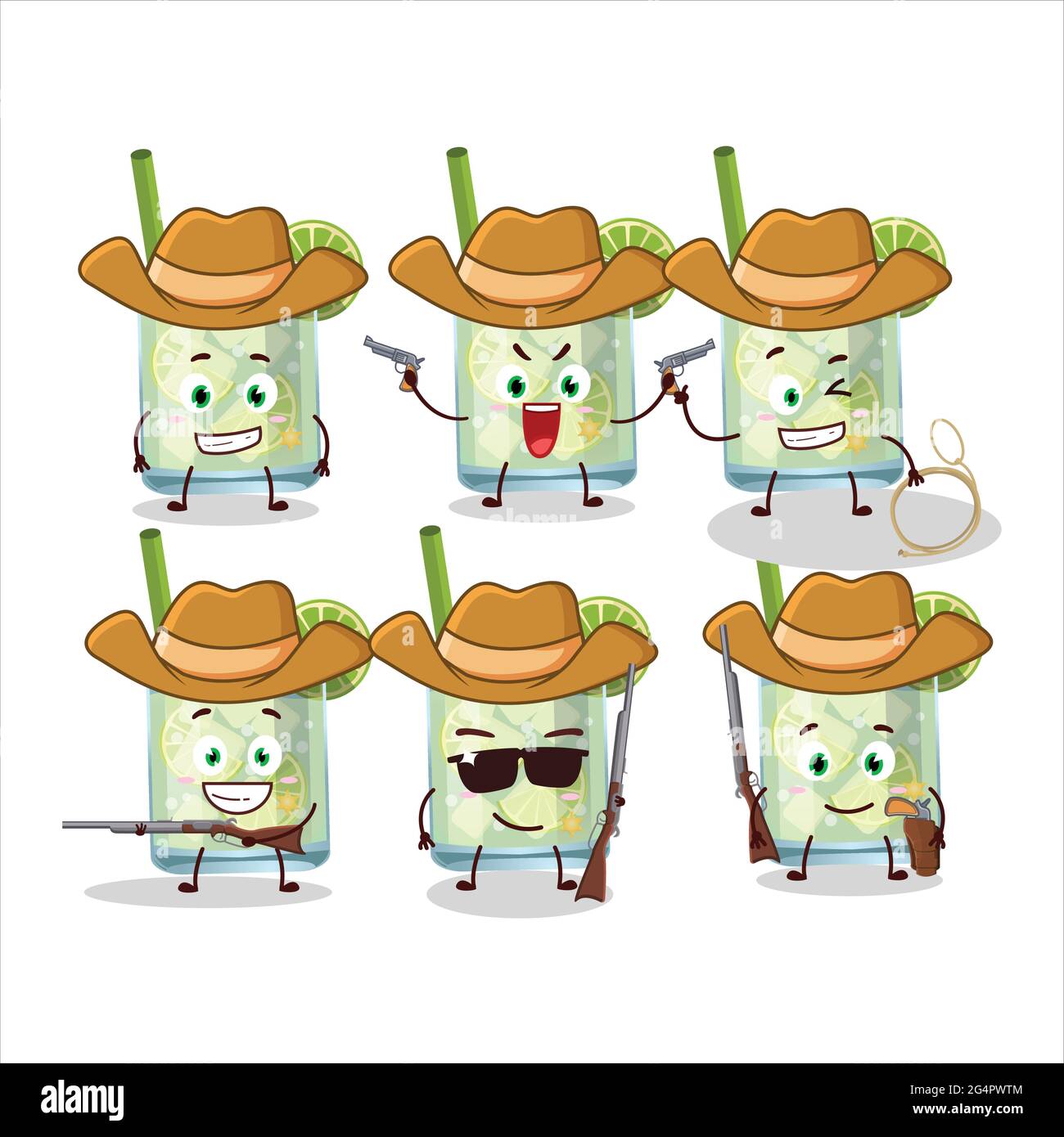Joli chapeau de cowboy guero avec un joli personnage de dessin animé ...