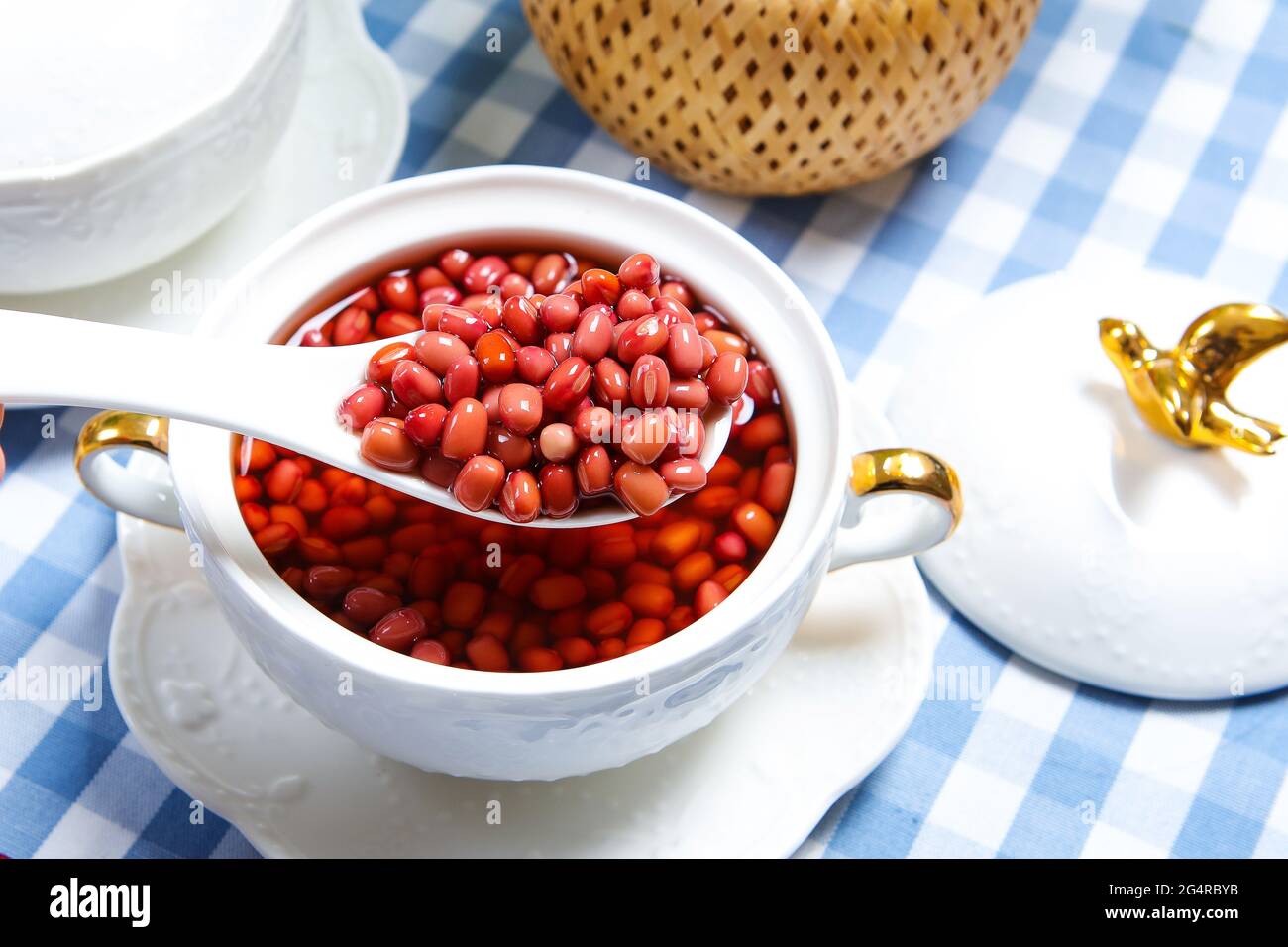 Soupe de riz soupe aux haricots rouges Banque de photographies et d ...