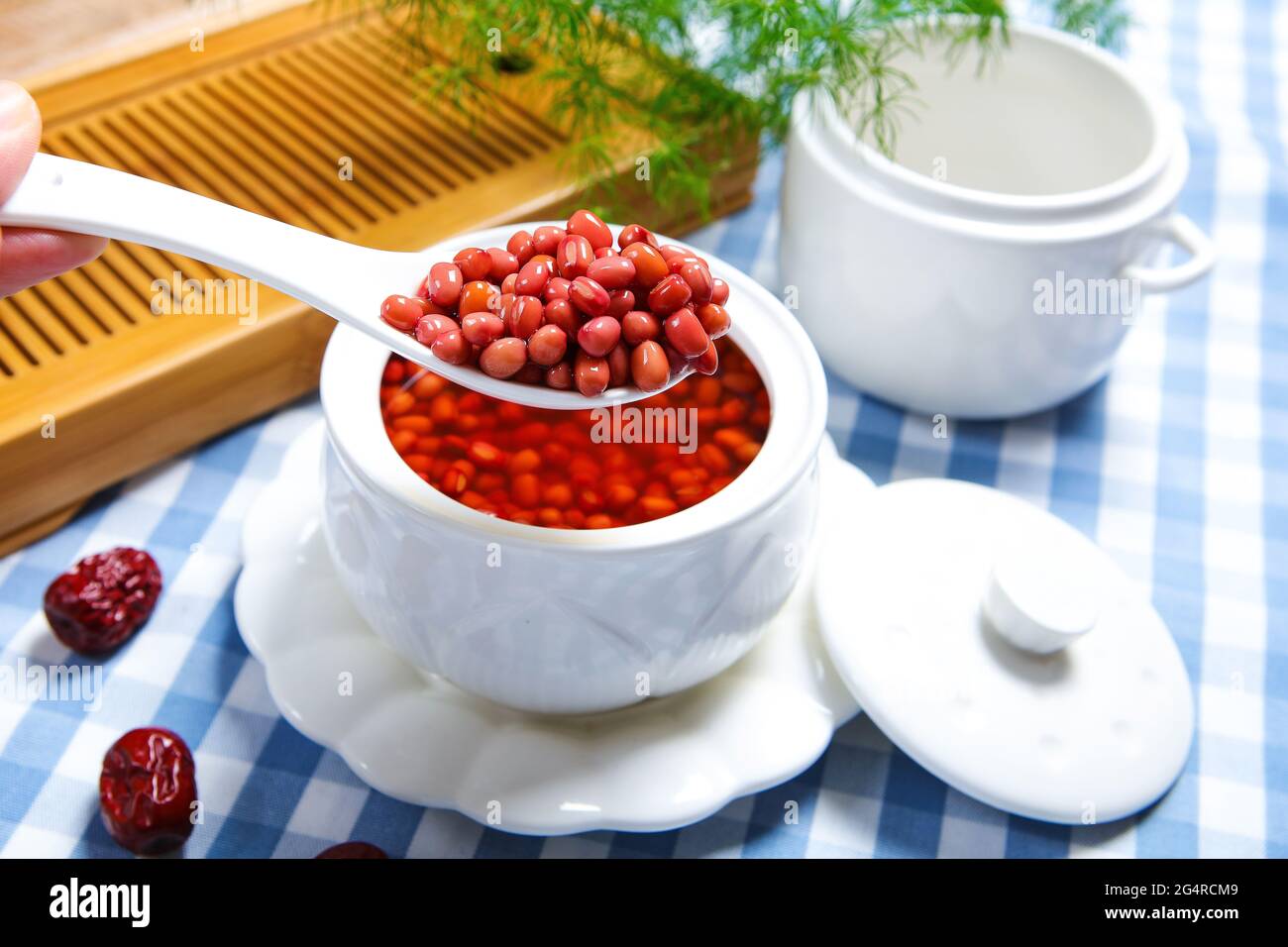 Soupe de riz soupe aux haricots rouges Banque de photographies et d ...