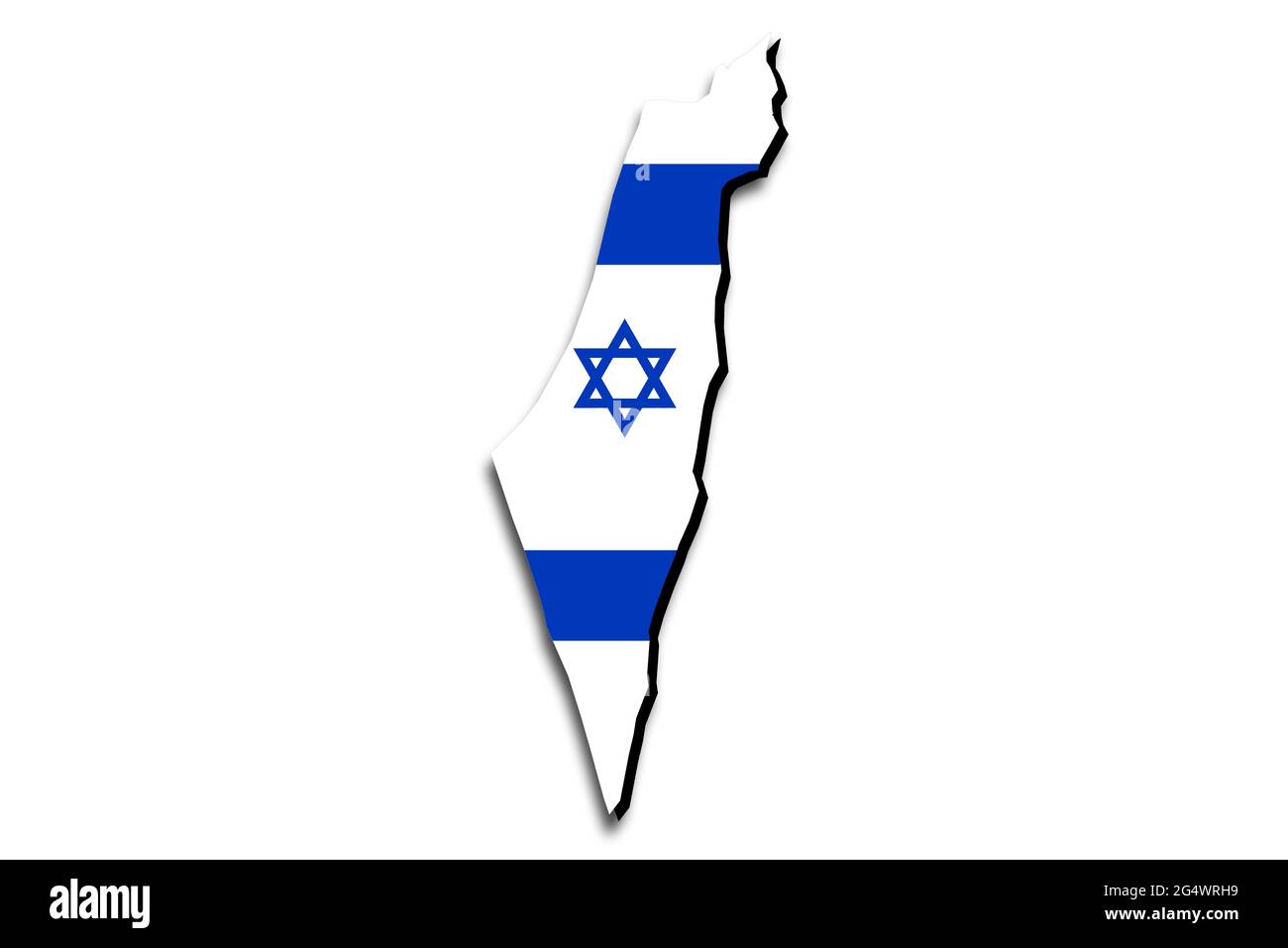 Carte de contour d'Israël avec le drapeau national superposé sur le ...