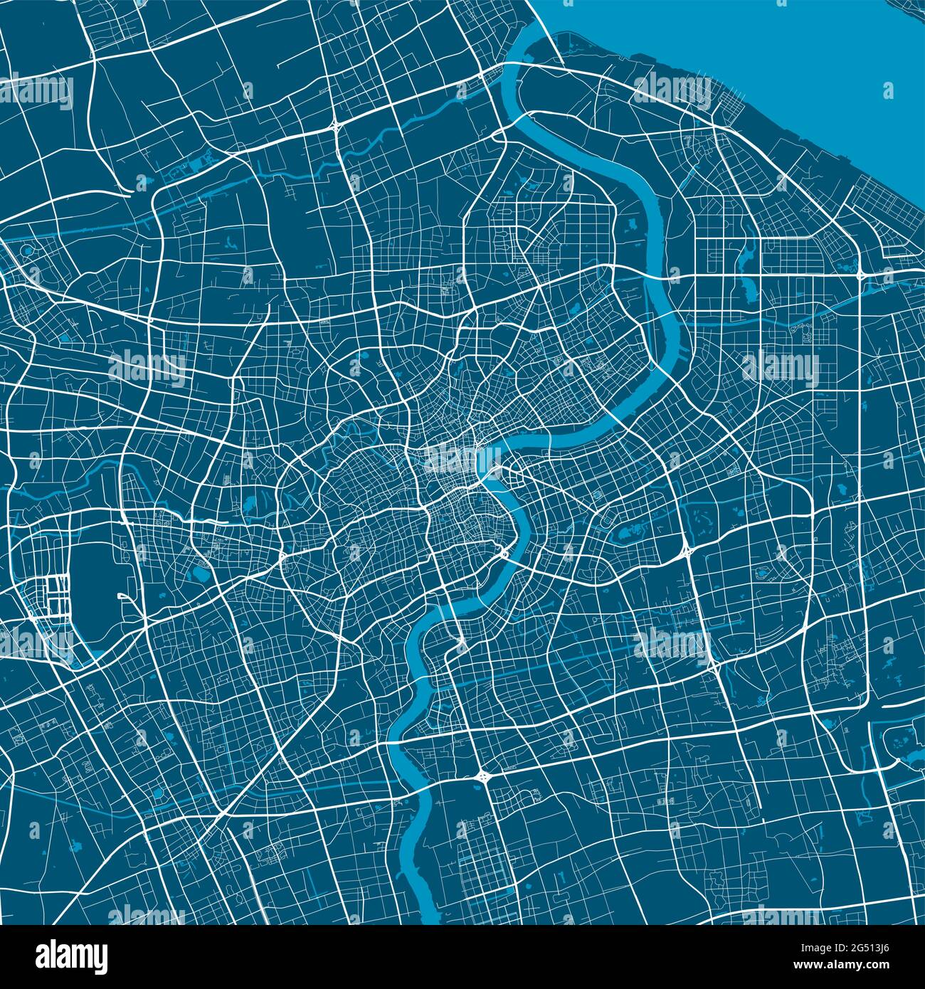 Carte détaillée de la zone administrative de Shanghai. Illustration ...