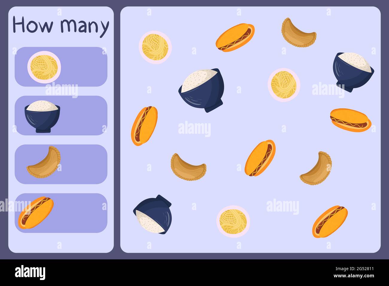 Mini jeu mathématique pour enfants - comptez combien d'aliments ...