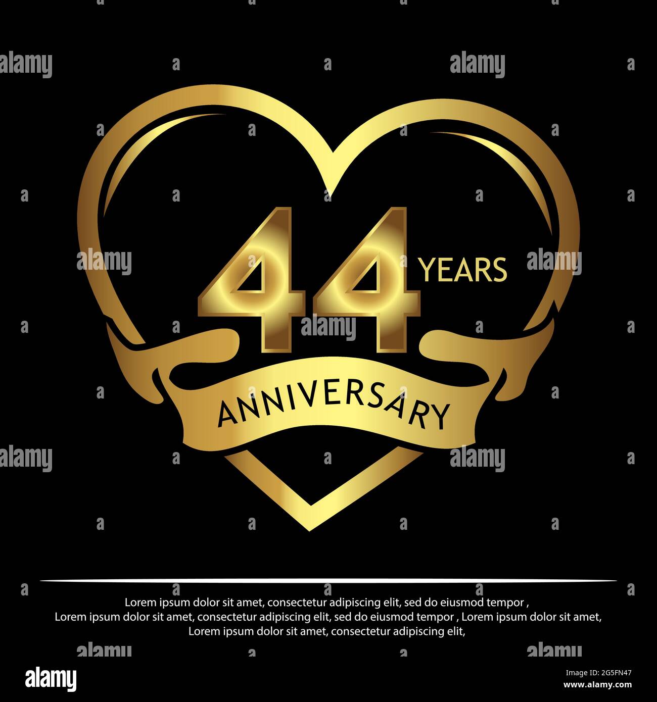 Anniversaire 44 ans Banque d'images vectorielles - Alamy