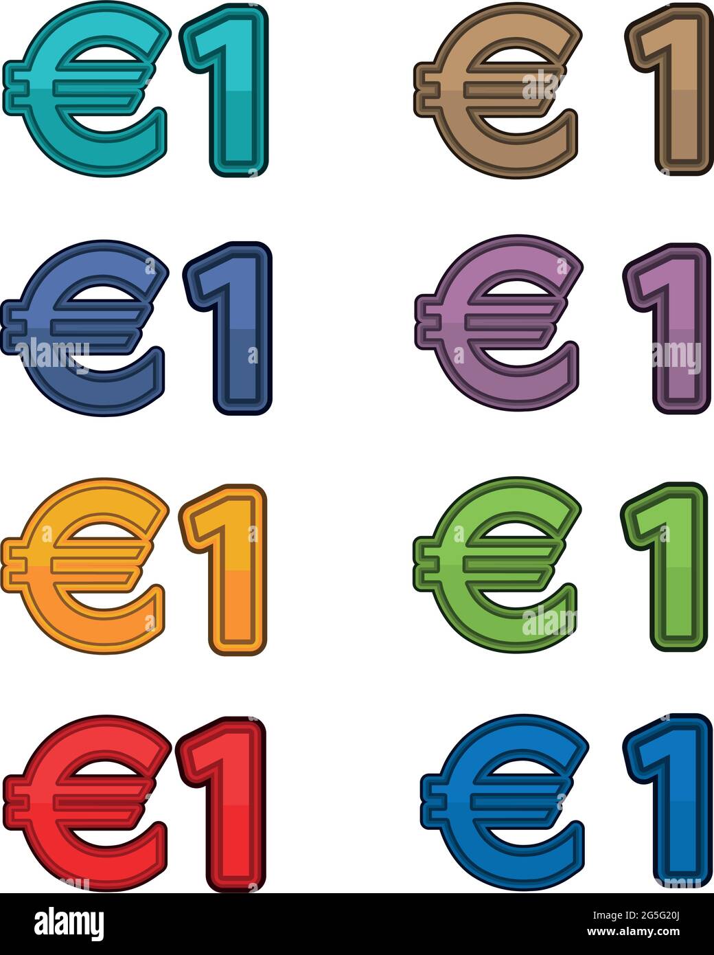 Pièce de 1 euro Banque d'images vectorielles - Alamy