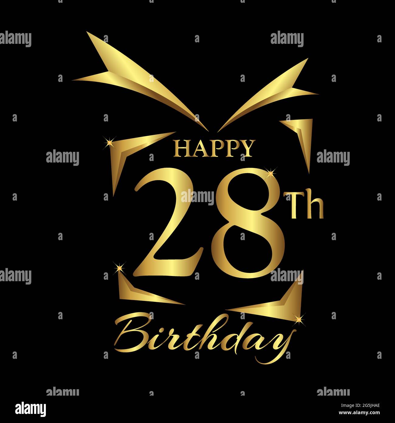 Happy birthday number 28 greeting Banque d'images vectorielles - Alamy