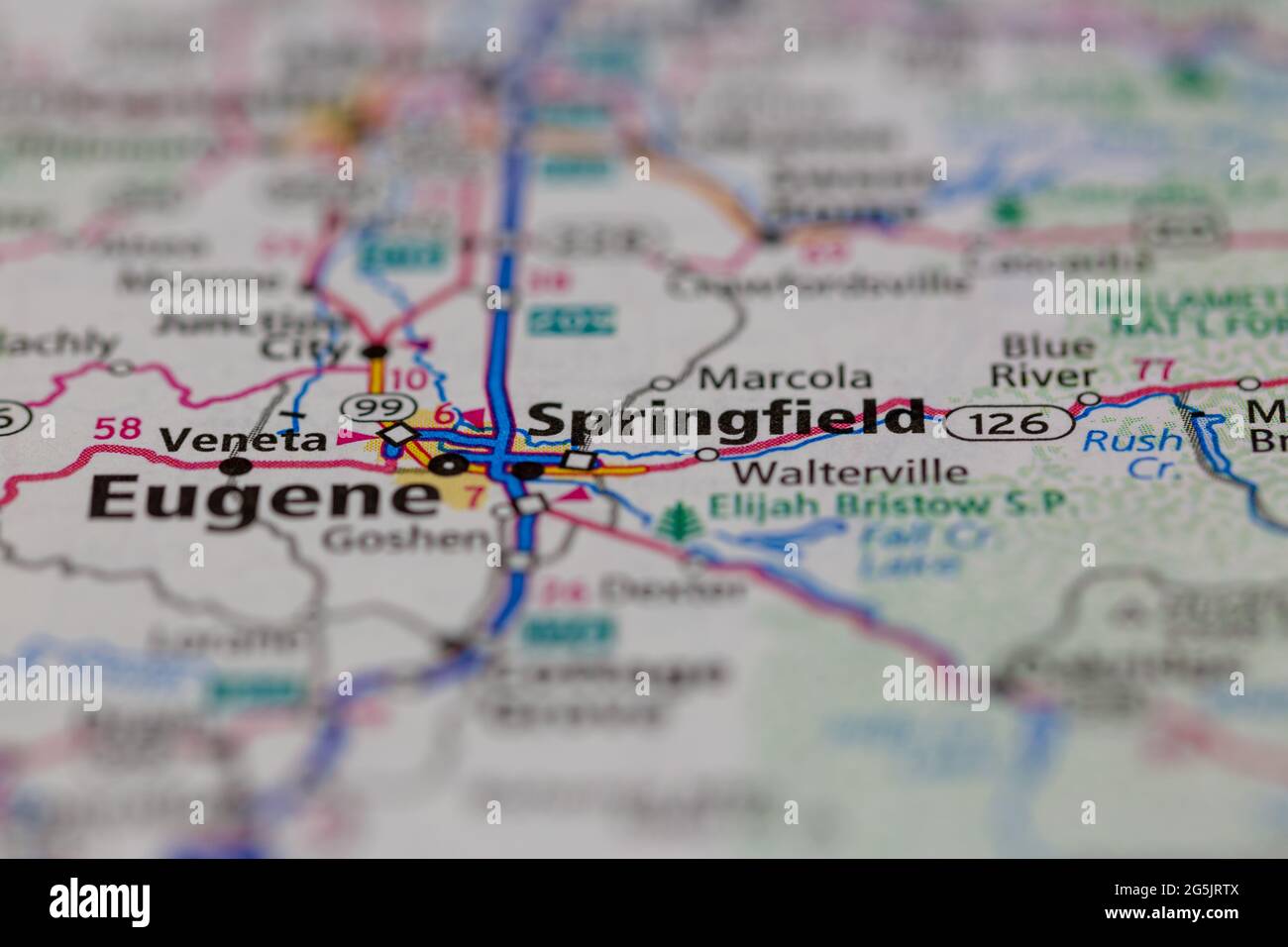 Carte de springfield oregon Banque de photographies et d’images à haute ...