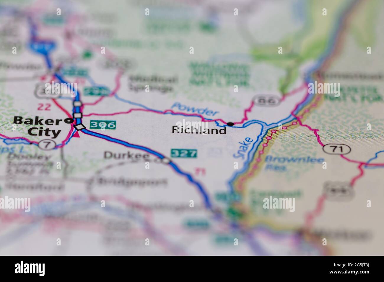 Richland sur une carte Banque de photographies et d’images à haute ...