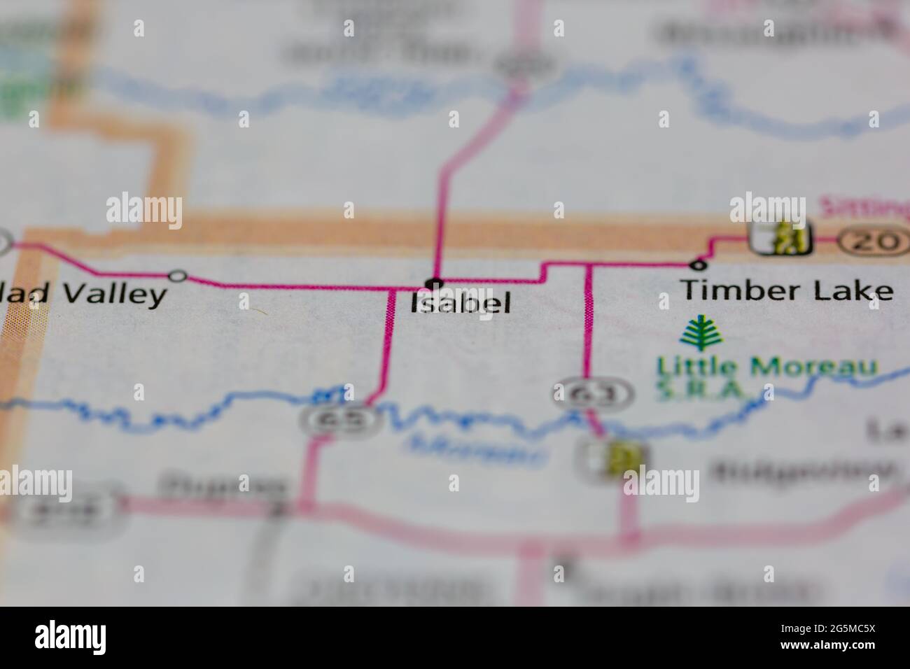 Isabel dakota du sud sur une carte Banque de photographies et d’images ...